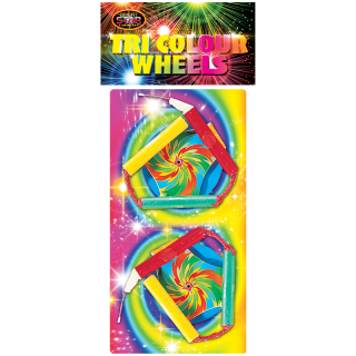 Tri Colour 2 pack - Catherine Wheels - Bright Star – Firework Shop London