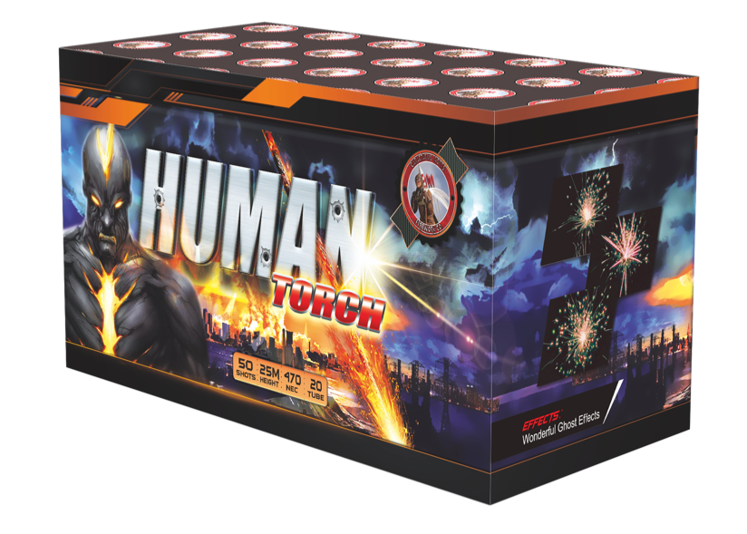 Fantastic 4 -Human Torch - 50 shot cake – Firework Shop London