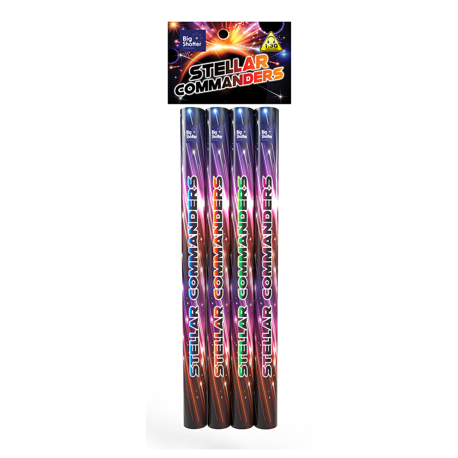 Stellar Commandars 4 pack roman candles – Firework Shop London