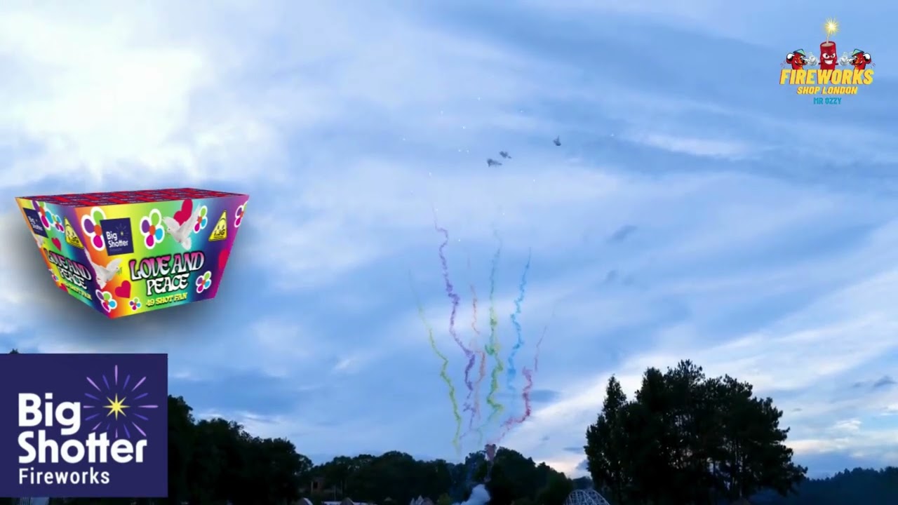 Love and Peace - 49 Shots - Big Shotter – Firework Shop London
