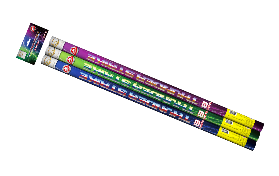 Thunder Strike LONG 30mm Roman Candles (Pack of 3) – Firework Shop London