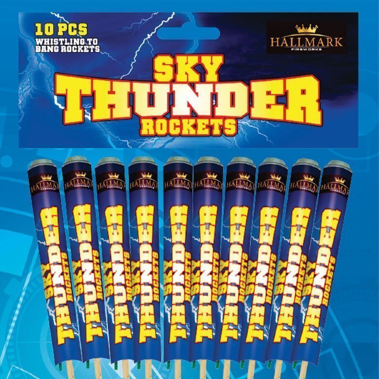 Sky Thunder Rockets - 10 pack - by Hallmark Fireworks – Firework Shop ...
